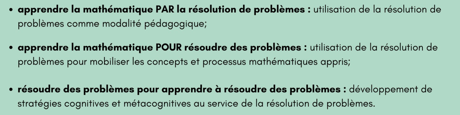 Résolution de problèmes – La mathématique à l'école primaire