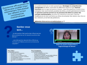 Pratiques efficaces en mathématique – La mathématique à l'école primaire
