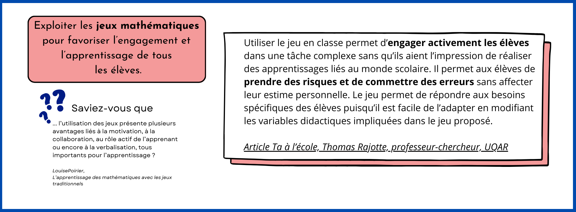 Pratiques efficaces en mathématique – La mathématique à l'école primaire