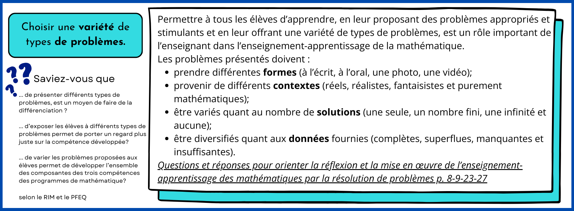 Pratiques efficaces en mathématique – La mathématique à l'école primaire